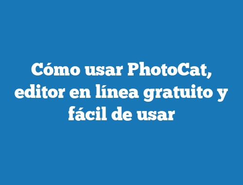 Cómo usar PhotoCat, editor en línea gratuito y fácil de usar | TecnoNautas